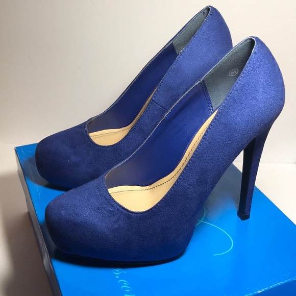 Delicious | Shoes | My Delicious Shoes Twilight Blue Heels Sz 65 Euc ...